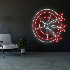 Dart Club Bar Neon Sign, Wall Decor, Dart Neon Sign, Custom Neon Sign ...