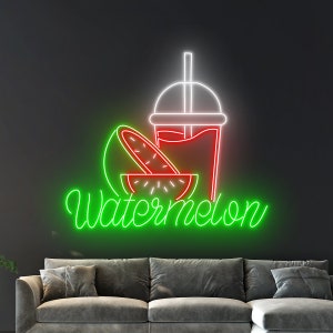 Watermelon Neon Light, Watermelon Juice Led Light, Juice Store Led Sign ...