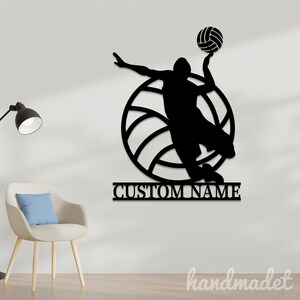 Personalized Man Volleyball Metal Sign, Volleyball Metal Light ...