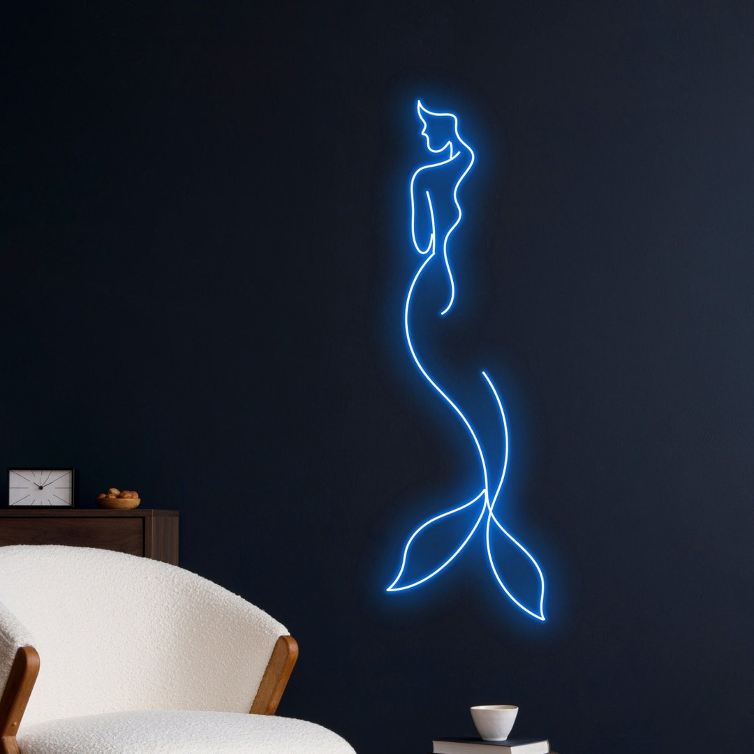 Mermaid Neon Sign, Mermaid Girl Led Sign, Mermaid Lady Neon Light ...