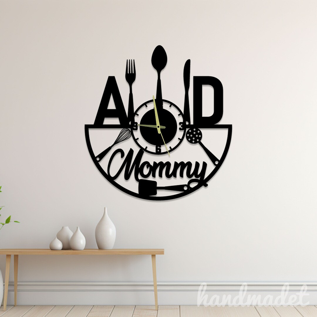 Custom Kitchen Wall Clock Unique, Cooker Year Date Round Wall Clock ...