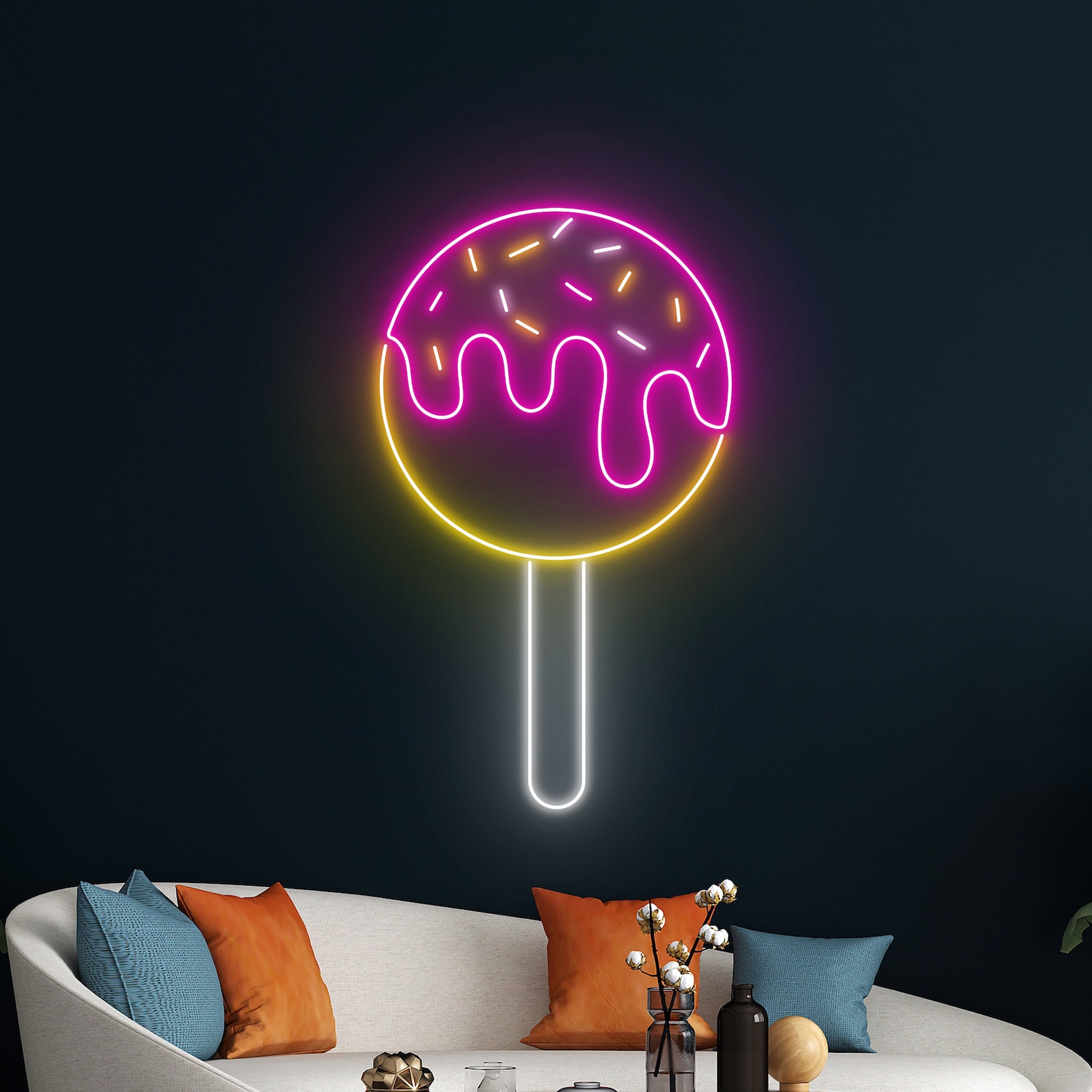Cake Pop Neon Sign, Cake Pop Led Light, Bakery Shop Cake Pop Neon Light ...