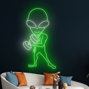 Alien Do Gym Led Sign, Alien DJ Neon Light, Swag Alien Neon Sign, Cool ...