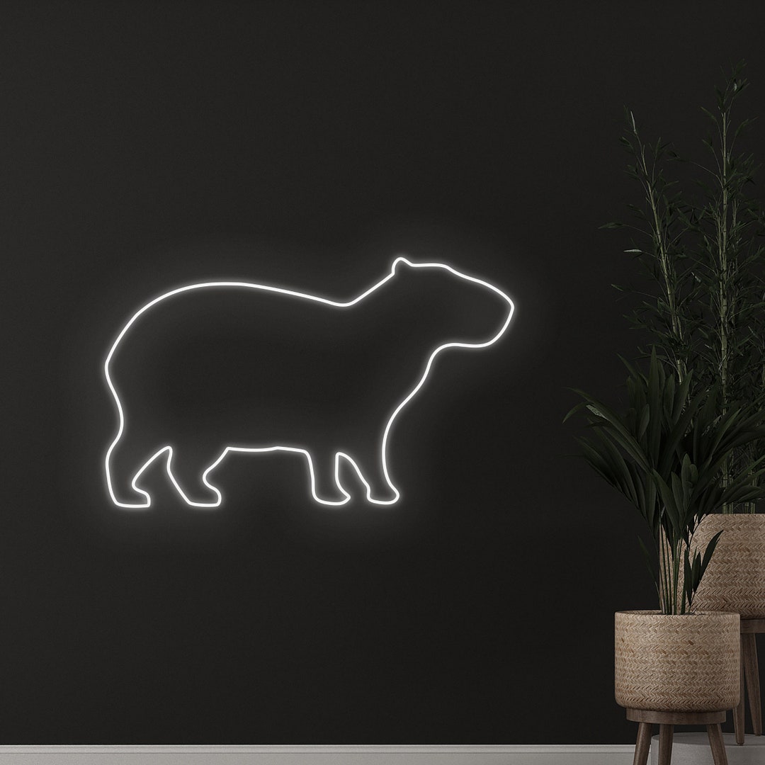 Capybara Neon Sign Capybara Led Sign Animal Led Light Pet - Etsy