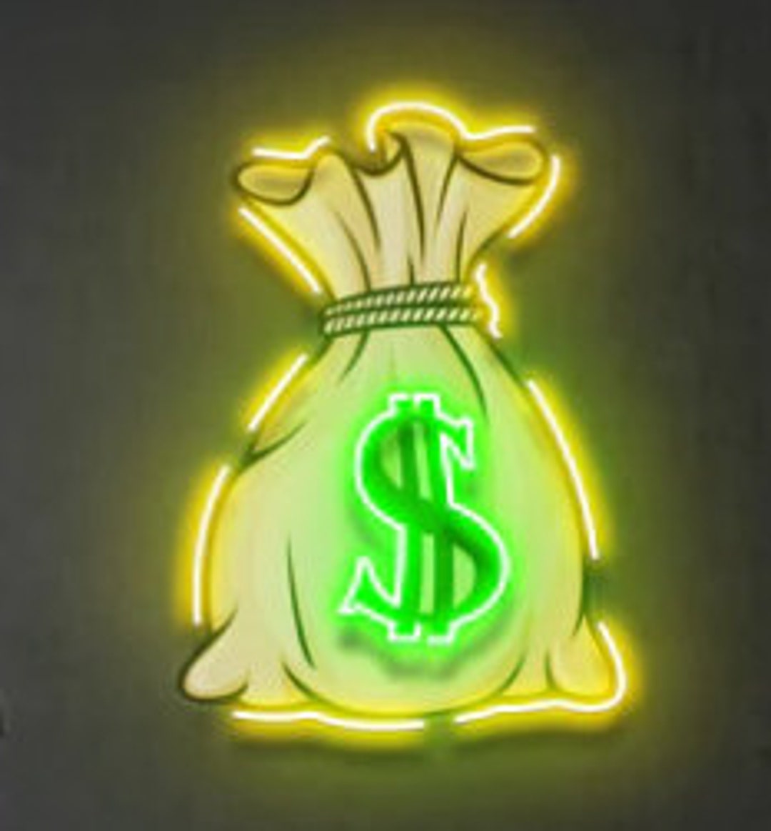 Money Bag Led Sign Money Bag Neon Sign Wall Decor Money Bag - Etsy