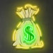 Money Bag Led Sign, Money Bag Neon Sign, Wall Decor, Money Bag Art Sign ...