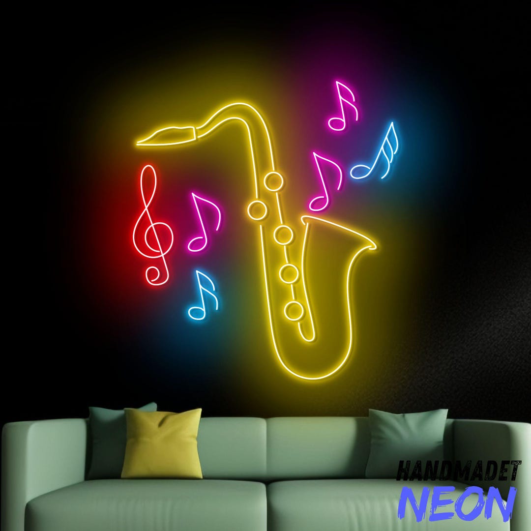 Saxophone Neon Sign, Music Note Led Sign, Saxophone Led Light, Music ...