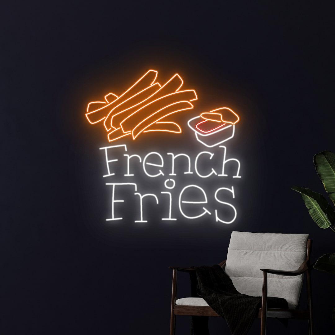 French Fries Neon Sign, French Fries Led Sign, French Fries Led Light ...