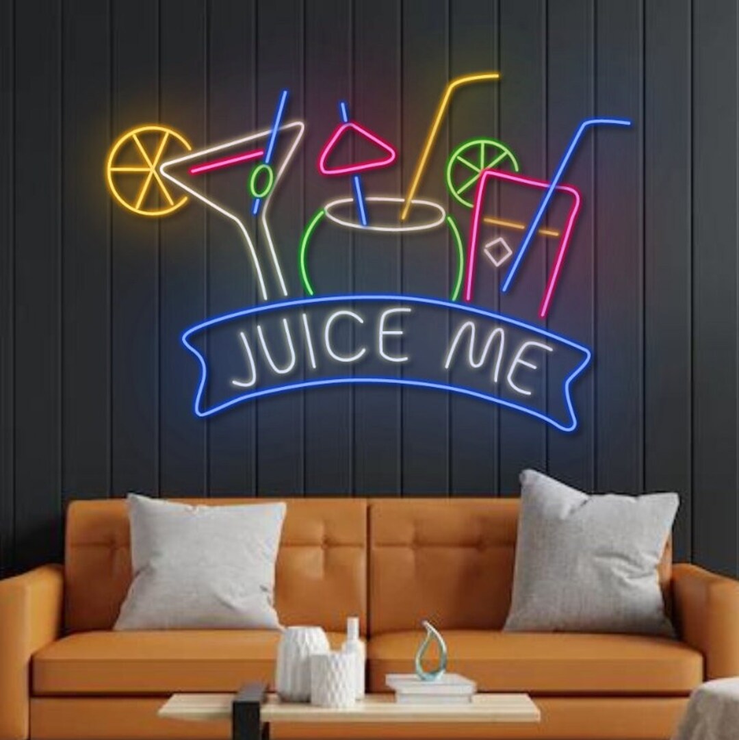 Cocktail Led Sign, Cocktail Neon Sign, Wall Decor, Juice Neon Sign ...