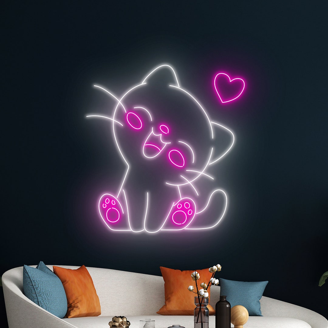 Funny Cat Led Sign, Cat Led Light, Cat Neon Sign, Cat Neon Light, Pet ...