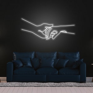 Holding Hands Neon Sign, Holding Hands Led Sign, Touching Hands Led ...