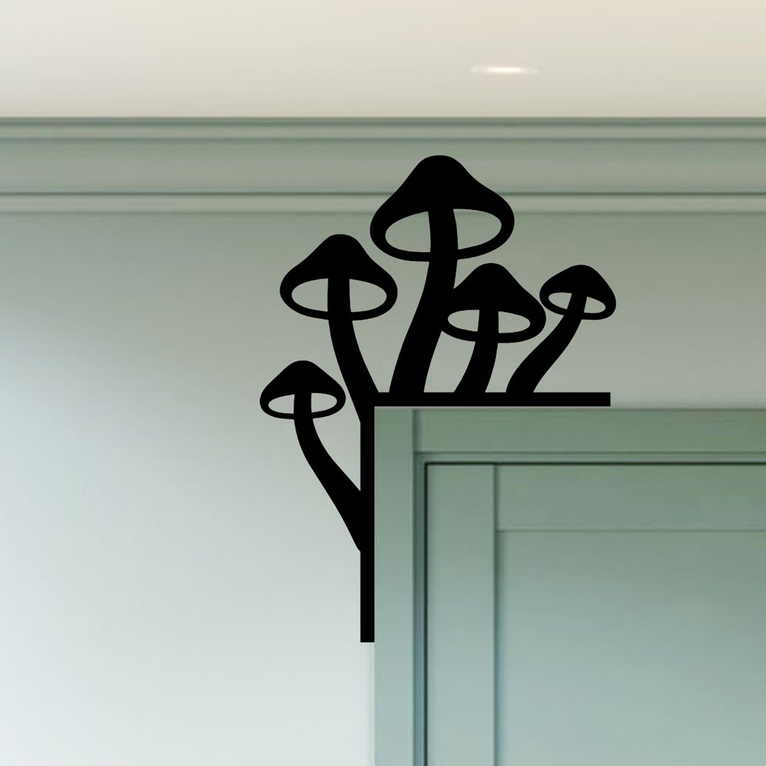 Personalized Mushroom Door Corner Metal Wall Art, Mushroom Metal Sign ...