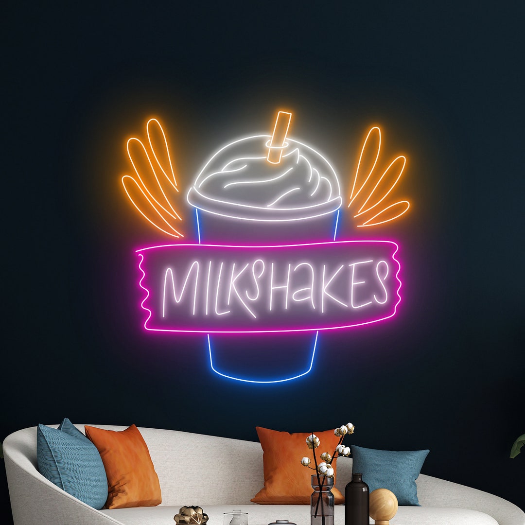 Milkshake Neon Sign, Milkshake Neon Light, Milkshakes Led Light, Milk ...