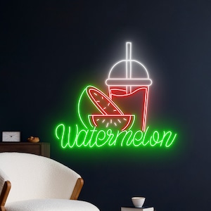 Watermelon Neon Light, Watermelon Juice Led Light, Juice Store Led Sign ...