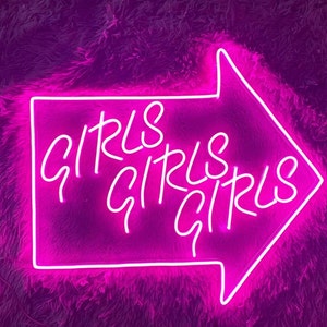 Girls Girls Girls Led Sign, Girls Girls Girls Neon Sign, Wall Decor ...