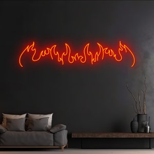 Custom Fire Neon Sign, Flame Neon Light, Flame Fire Led Sign, Burning ...