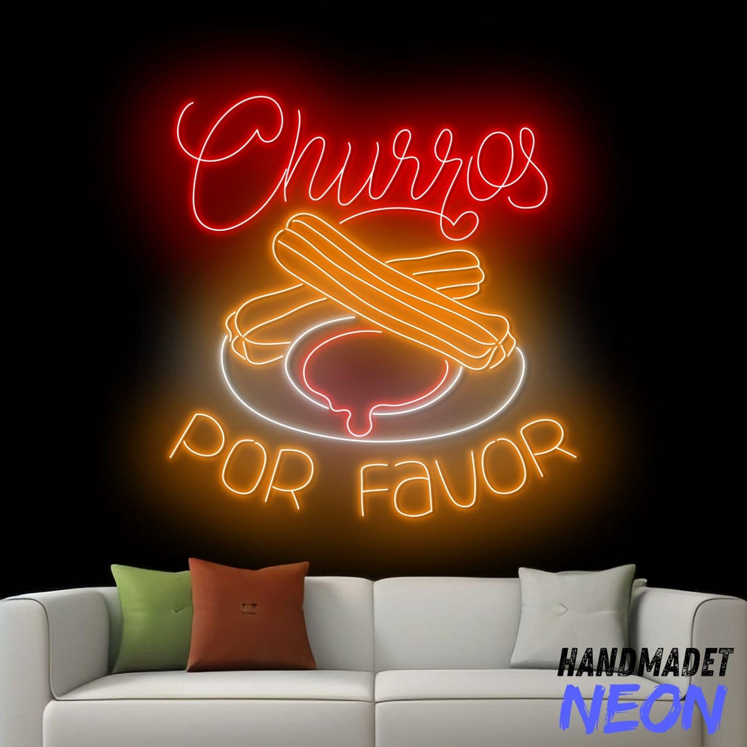 Churros Por Favor Neon Sign, Churros Led Sign, Spain Churros Led Light ...