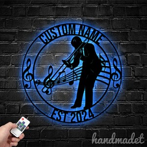 Personalized Trombone Metal Sign, Trombone Music Metal Light, Trombone ...
