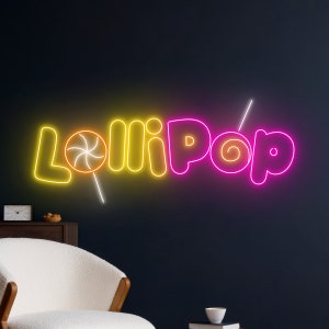 Lollipop Neon Sign, Lollipop Led Sign, Lollipop Candy Neon Light, Candy ...