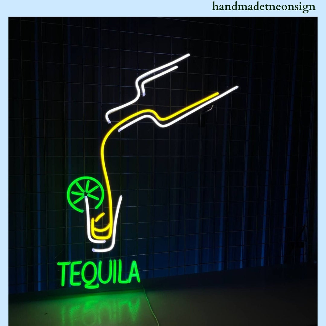 Tequila Neon Sign, Tequila Bottle Neon Light, Tequila Shot LED Light ...
