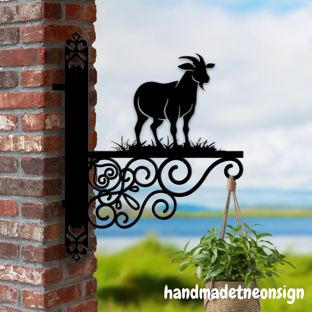 Personalized Goat Hanging Bracket, Goat Hanging Basket Bracket, Goat ...