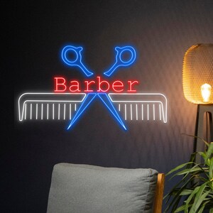 Custom Barber Shop Led Sign, Barber Shop Neon Sign, Barber Led Light ...