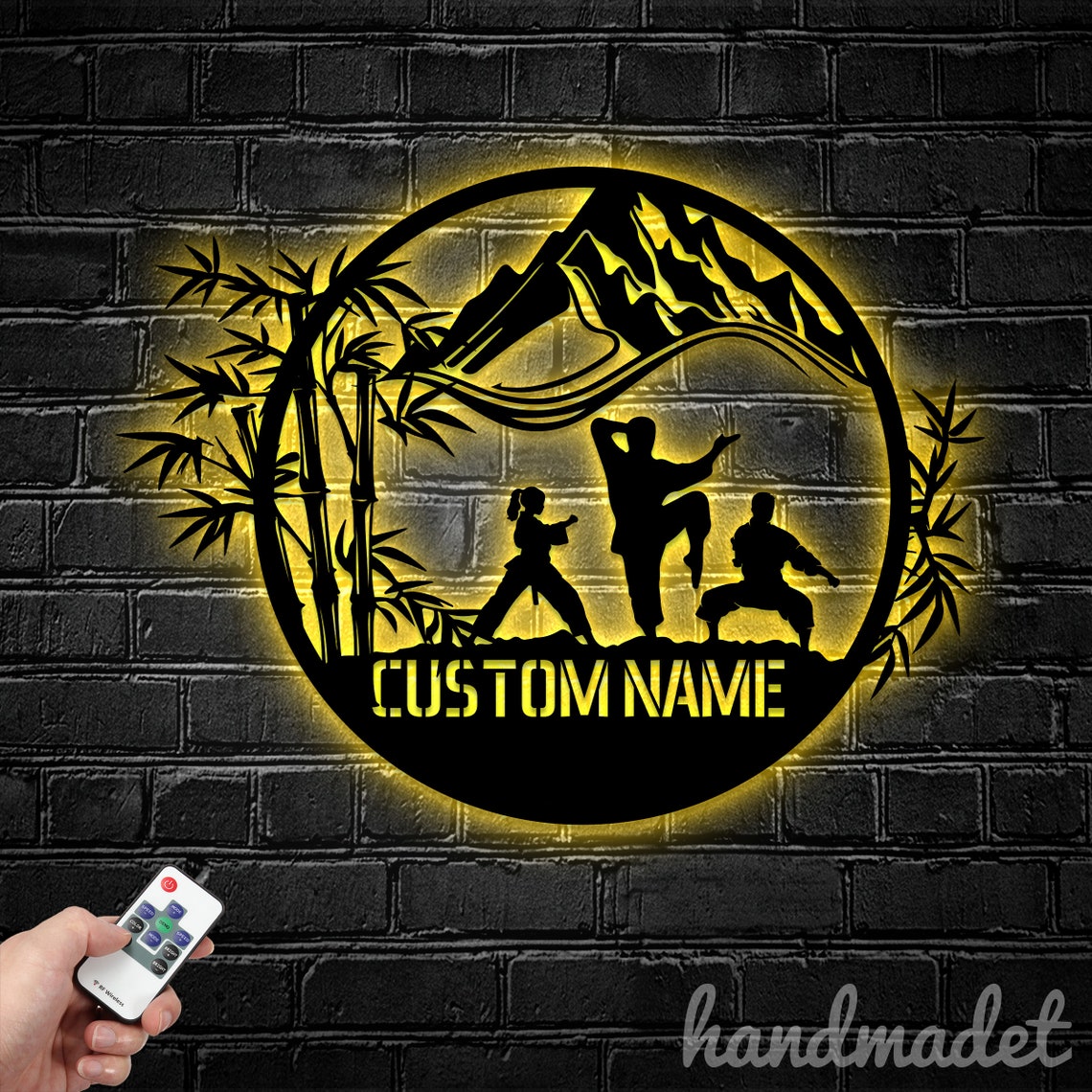 Personalized Karate Family Martial Arts Metal Wall Art LED Light ...