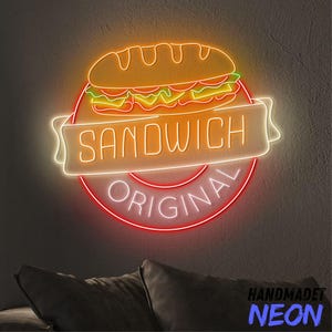 Sandwich Original Neon Sign, Sandwich Led Sign, Sandwiches Neon Light ...