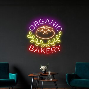 Organic Bakery Neon Sign, Bakery Led Sign, Bakery Light Sign, Bread ...