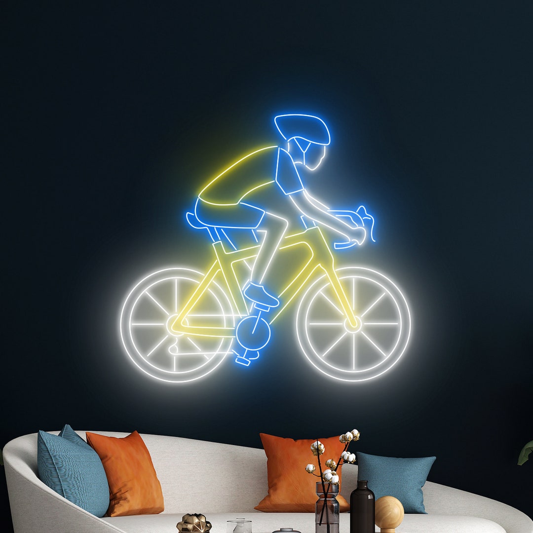 Biker Neon Sign, Mountain Bike Led Light, Mountain Biking Neon Light ...