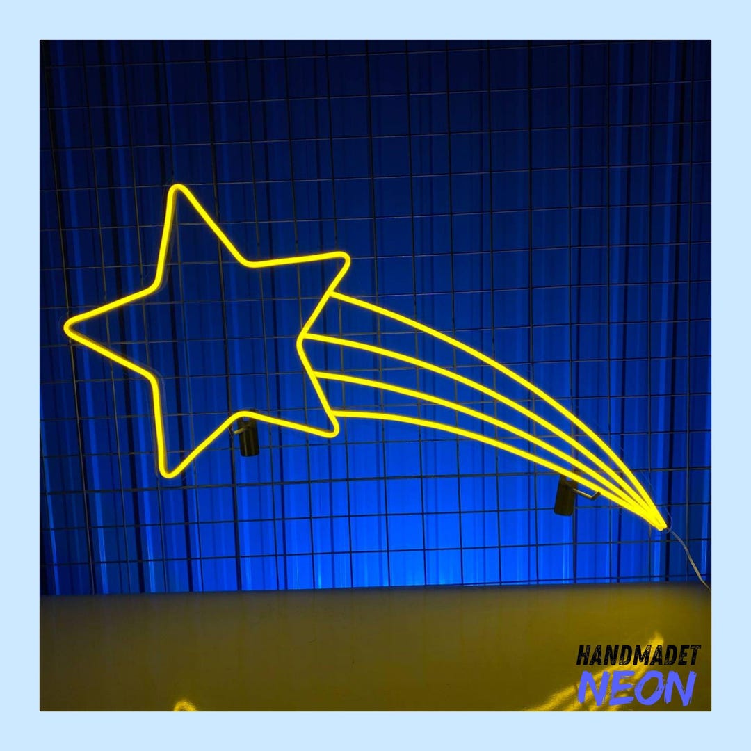 Shooting Star Neon Sign, Shooting Star Christmas Neon Light, Shooting ...