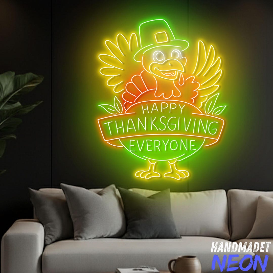 Turkey Neon Sign for Thanksgiving Day Decor, Thanksgiving Led Sign ...