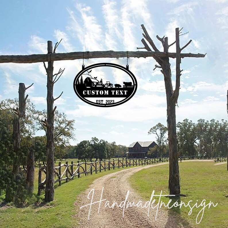 Custom Outdoor Welcome to My Farm Hanging Metal Sign -personalized Farm ...