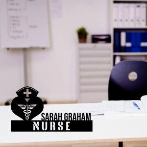 Custom Nurse Desk Name Plate, Nurse Metal Nameplate for Desk, Desk ...
