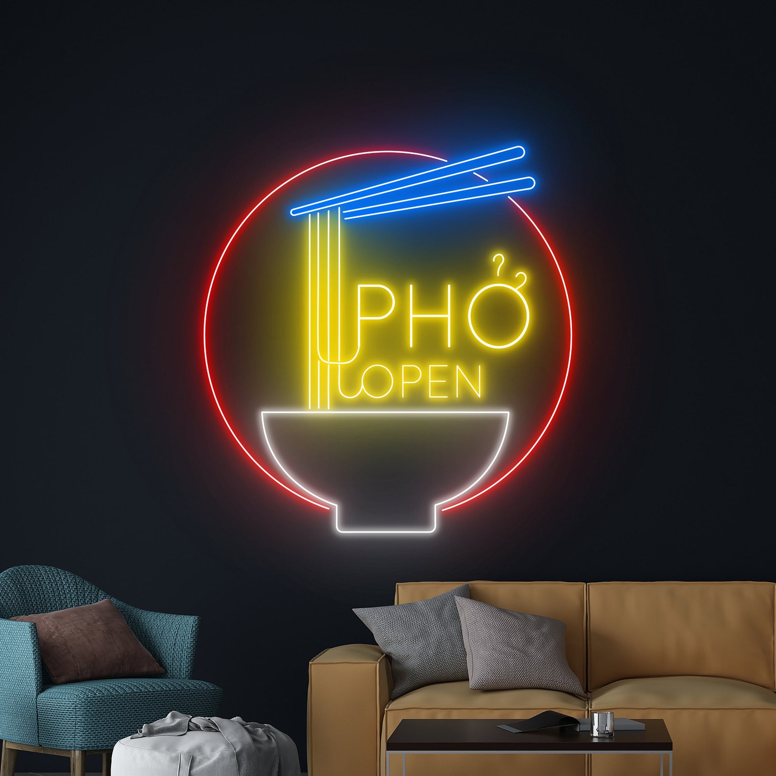 Pho Open Led Sign, Pho Noodles Neon Sign, Vietnamese Noodles Led Light ...