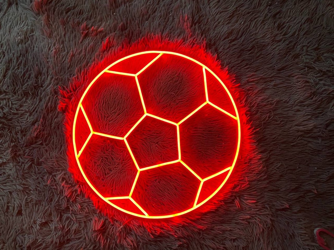 Soccer Ball Neon Sign, Football Led Sign, Wall Decor, Footbal Neon Sign ...