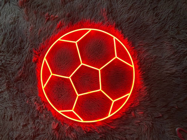 Soccer Ball Neon Sign Football Led Sign Wall Decor Footbal - Etsy