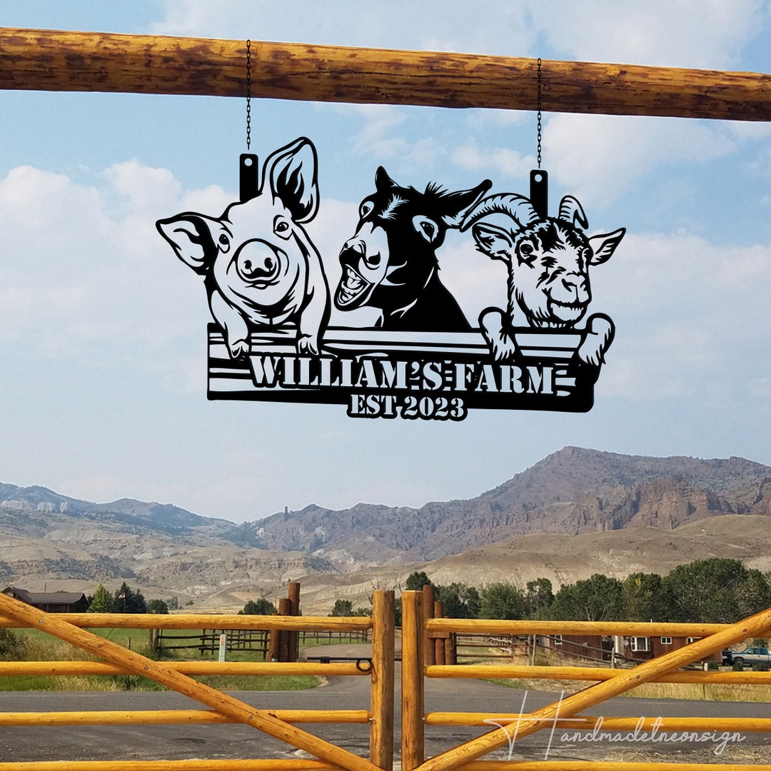 Custom Outdoor Farm Metal Wall Art Hanging - Personalized Outdoor Farm ...