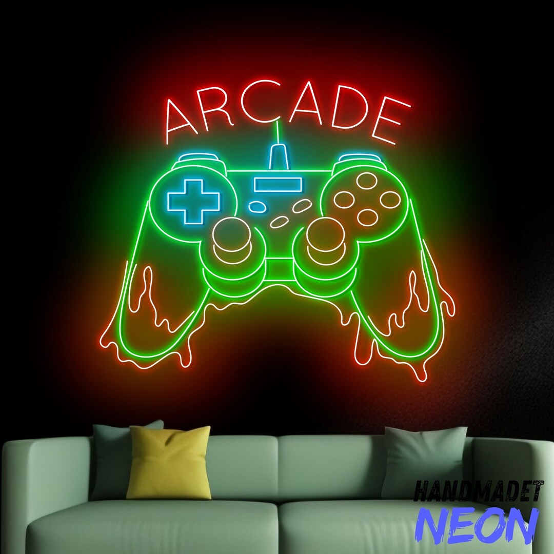 Arcade Neon Sign, Game Controller Led Sign, Arcade Logo Led Light ...