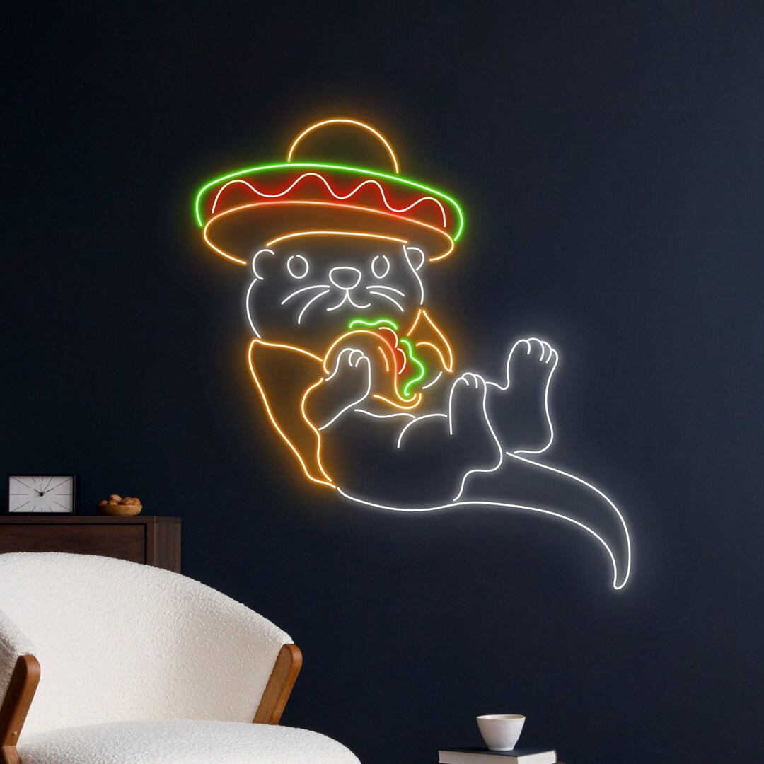Otter Tacos Neon Sign, Tacos Otter Neon Light, Otter Taco LED Light ...