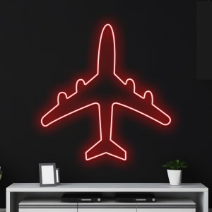 Custom Air Plane Neon Sign, Airplane Led Light, Jet Led Sign, Aircraft ...