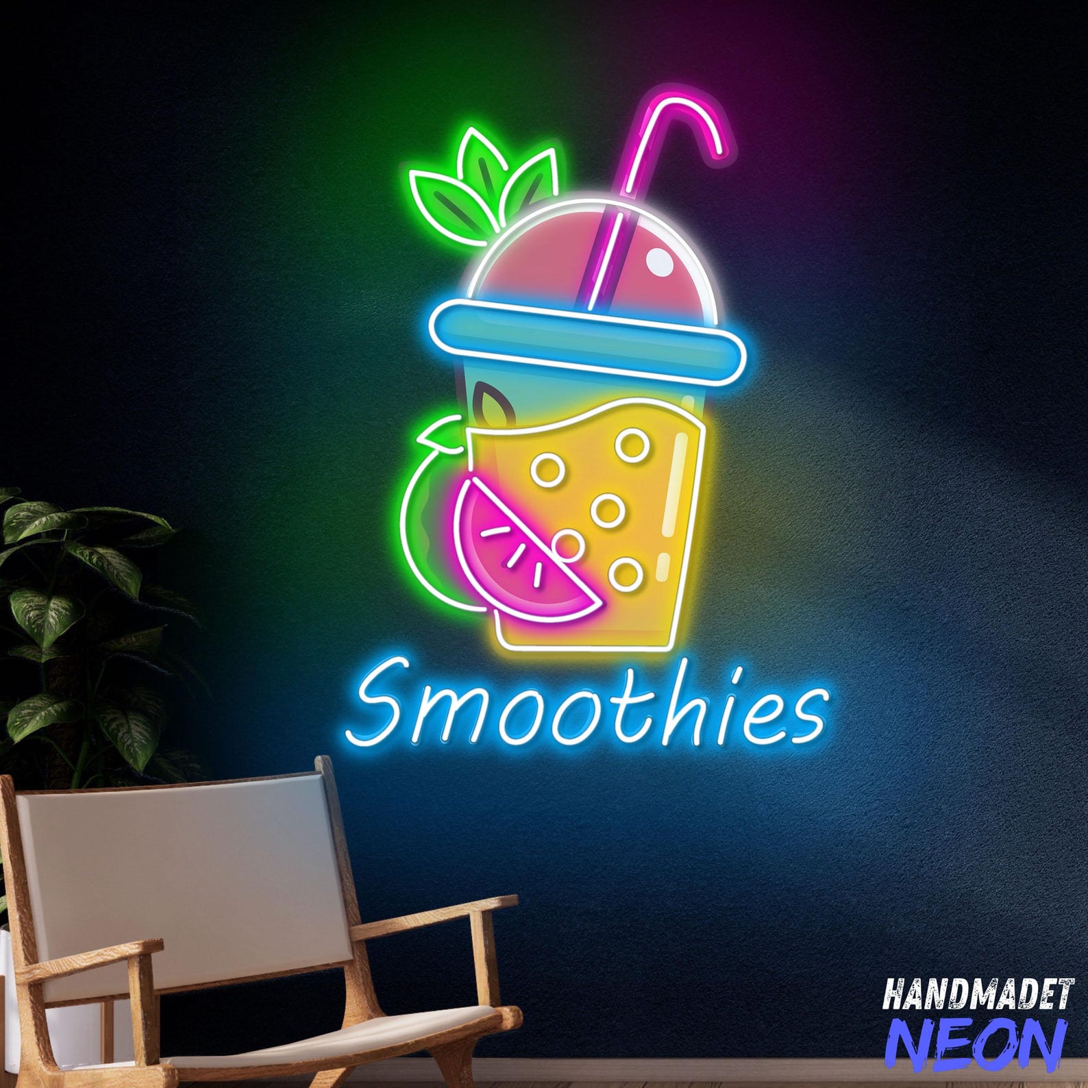 Smoothies Neon Sign for Wall Decor, Smoothies Led Light, Custom Neon ...