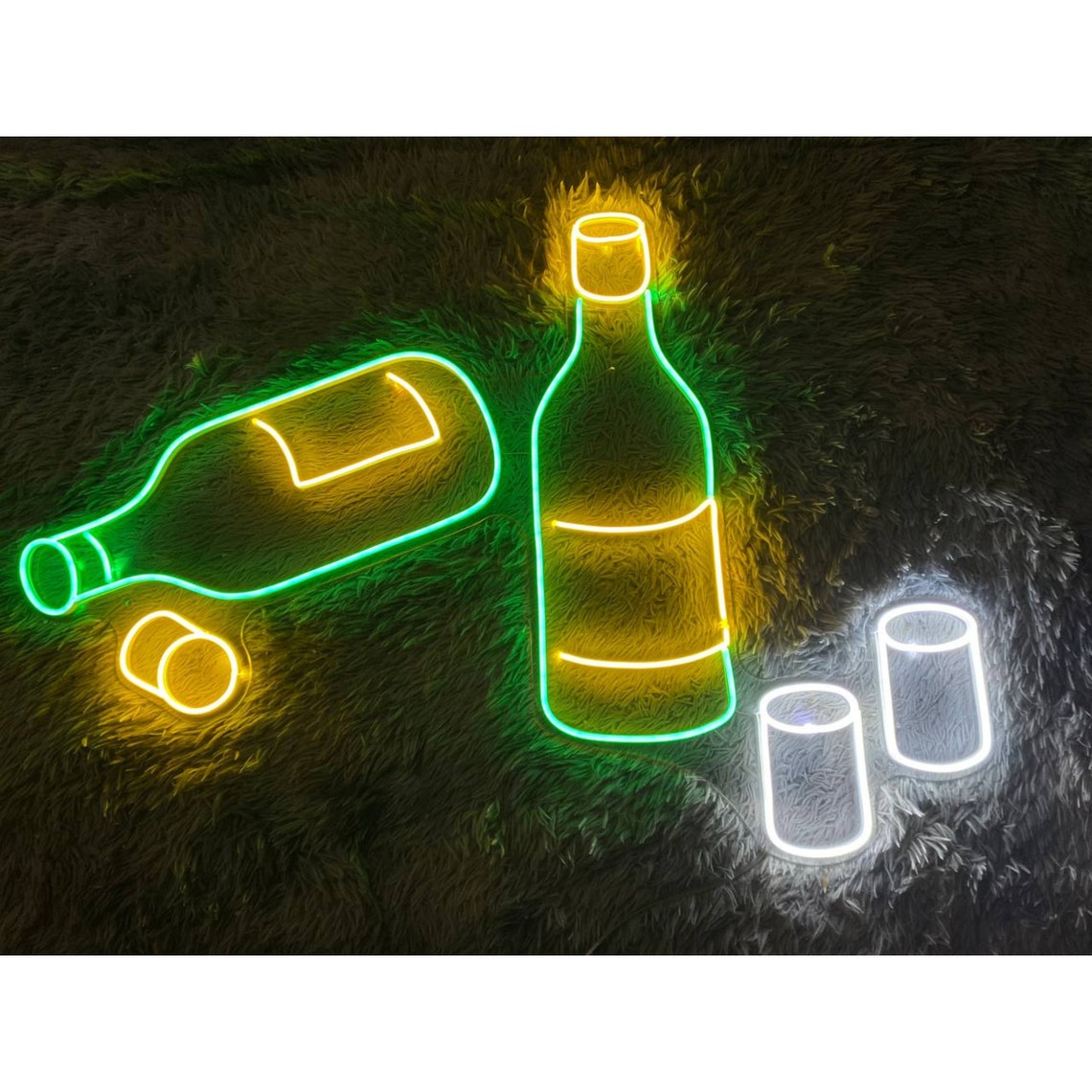 Korean Soju Neon Sign, Soju Bottle Led Lights, Soju Shot Glass Neon ...