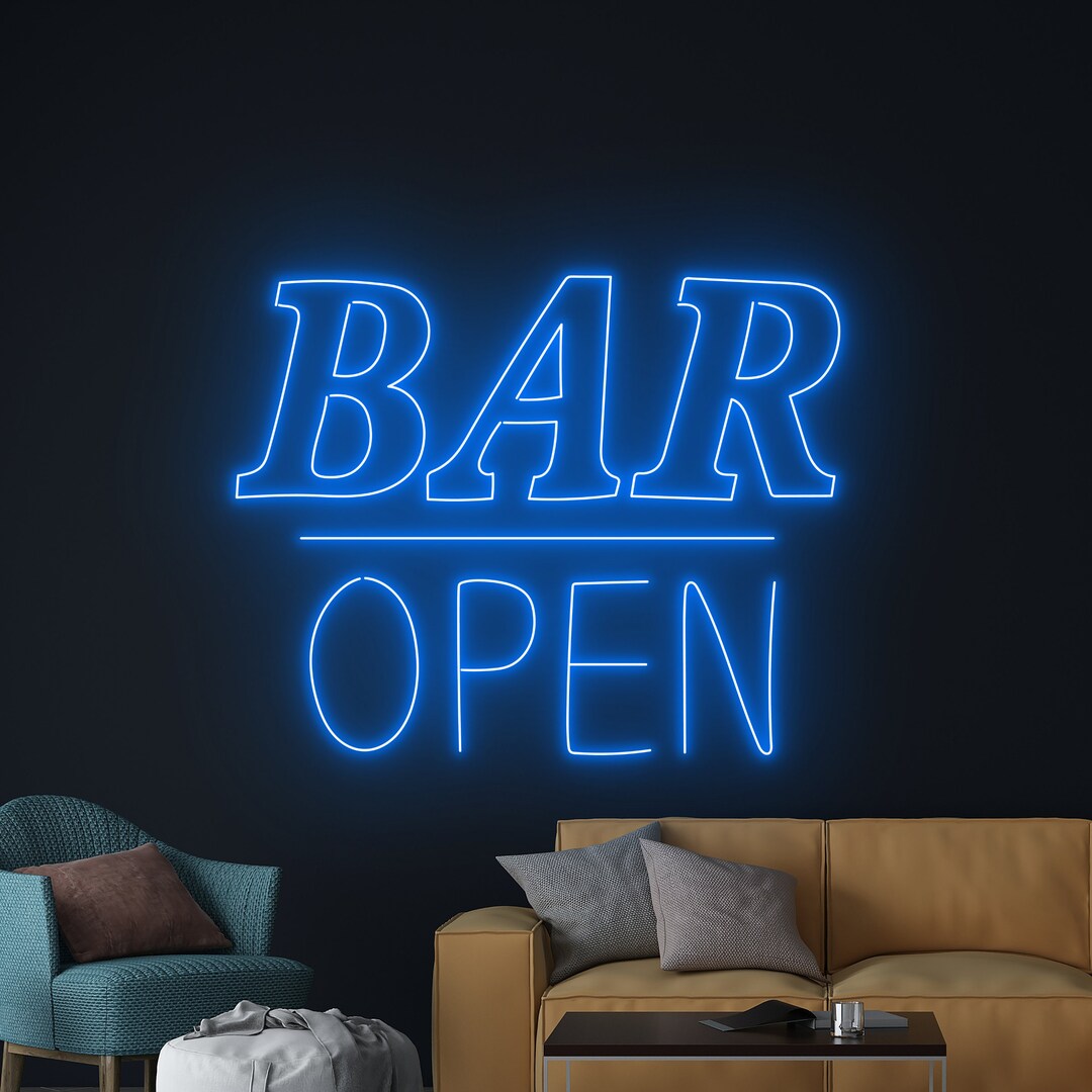 Bar Open Neon Sign, Bar Open LED Light, Welcome Bar Open Neon Light ...