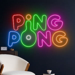 Ping Pong Led Sign, Table Tennis Neon Sign, Table Tennis Racket Neon ...
