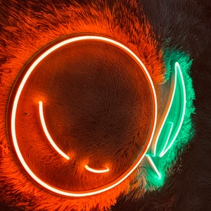 Orange Fruit Led Sign, Orange Neon Sign, Wall Decor, Orange Neon Sign ...