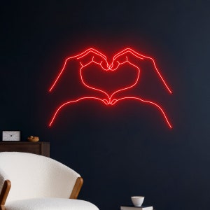 Heart Hands Neon Light, Romance Hands Led Light, Lover Hands Neon Signs ...