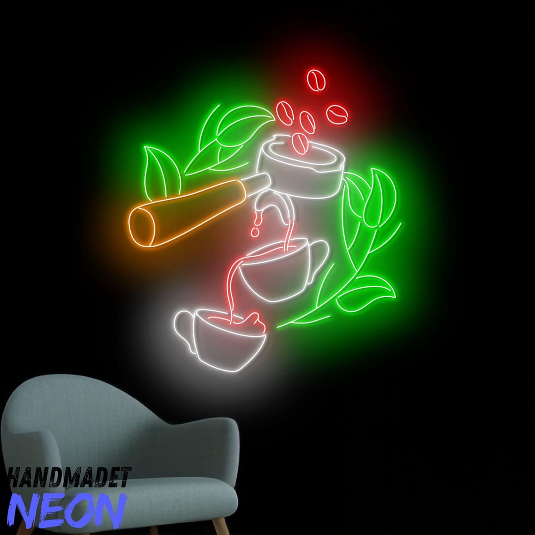 Coffee Maker Neon Sign, Hot Coffee Led Sign, Coffee Cup Neon Light ...