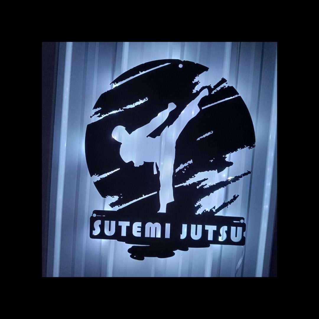 Personalized Karate Boy Metal Wall Art LED Light, Karate Metal Sign ...