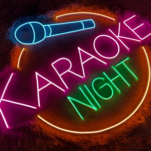 Karaoke Night Led Sign, Karaoke Night Neon Sign, Wall Decor, Karaoke ...